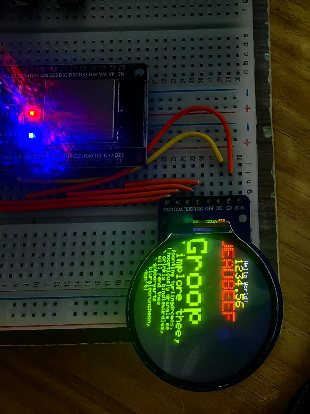 【花雕学编程】Arduino动手做（249）---基于Adafruit_GFX库测试ESP32与GC9A01显示屏的综合功能- Makelog(造物记)