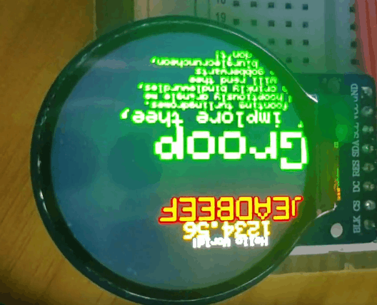 【花雕学编程】Arduino动手做（249）---基于Adafruit_GFX库测试ESP32与GC9A01显示屏的综合功能- Makelog(造物记)